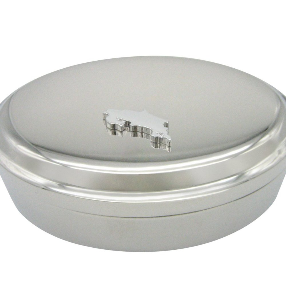 Costa Rica Map Shape Pendant Oval Jewelry Box - Gem